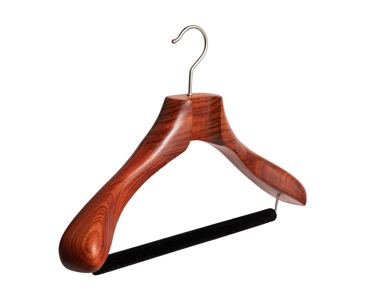 Men's Wooden Suit Hangers with Velvet Trouser Bar by Butler Luxury