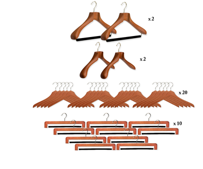 Wooden Trouser Hanger with Velvet Bar by Butler Luxury