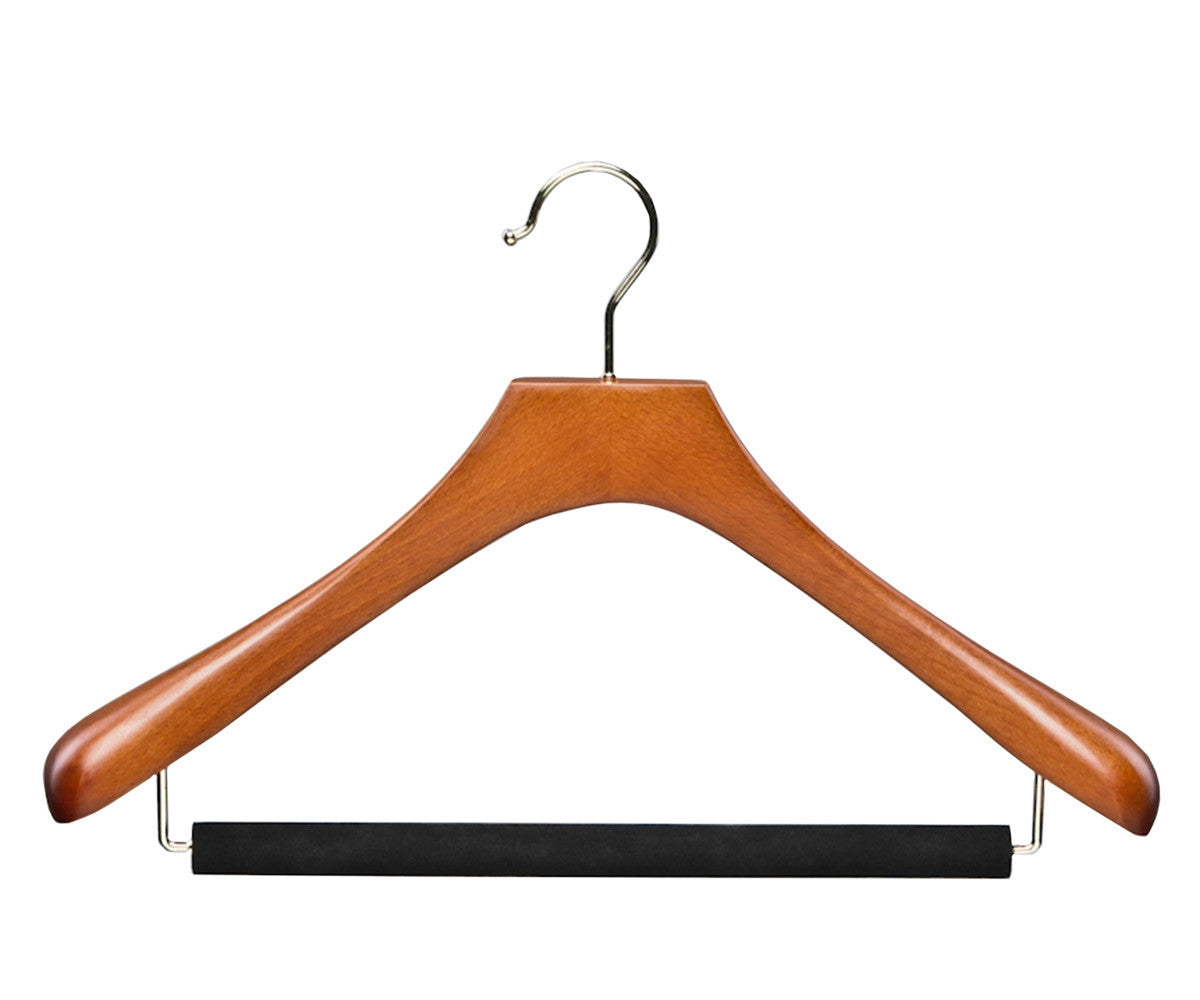Men's Wooden Suit Hangers with Velvet Trouser Bar by Butler Luxury
